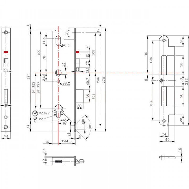 Соленоидный антипаниковый огнестойкий замок серии SVP 6000 DORMA для ...