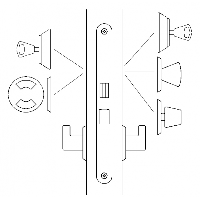 LC200 ABLOY Цилиндровый врезной замок с прямым ригелем и защёлкой - купить в Москве с доставкой