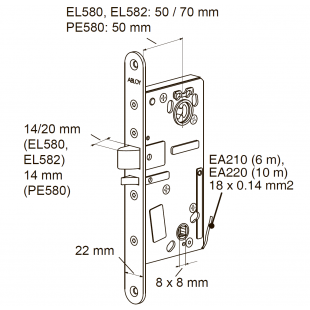 EL580 ABLOY электромеханический соленоидный замок с управлением от ...