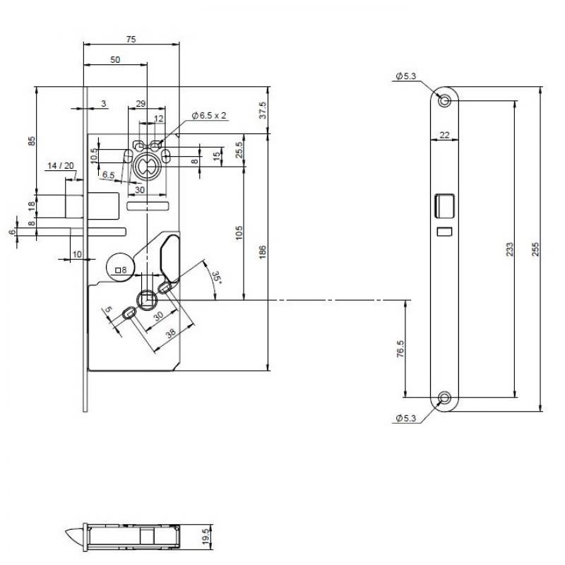 EL595 FL/FU ABLOY - моторный замок скандинавского стандарта для ...