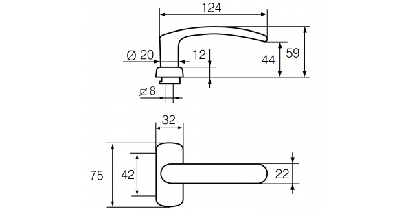 6/0650 POLAR ABLOY пара ручек для профильной двери - купить в Москве