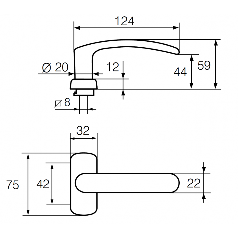 6/0650 POLAR ABLOY пара ручек для профильной двери - купить в Москве