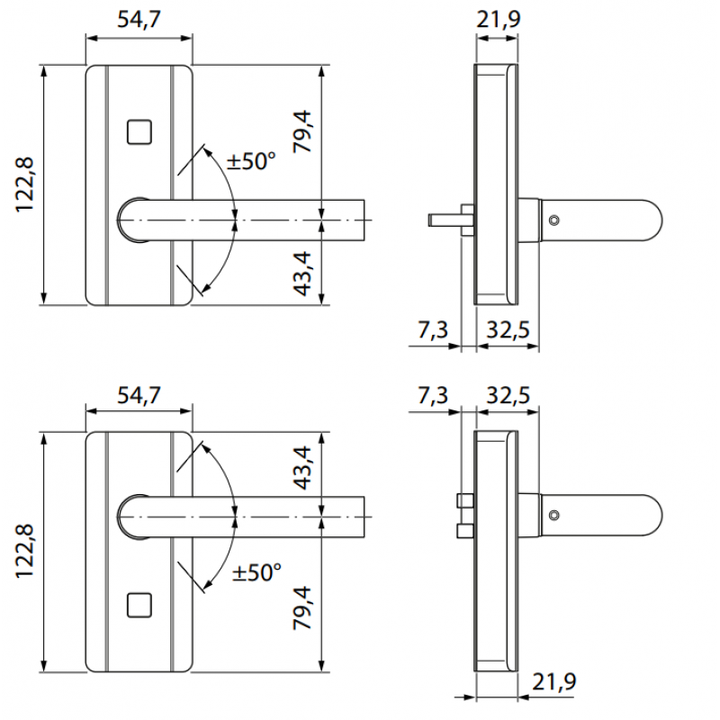 Электронная дверная ручка от dormakaba c-lever compact со встроенным ...