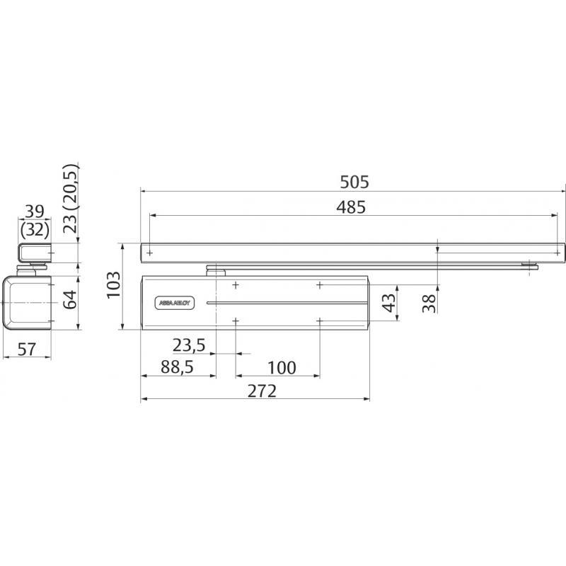 DC700 ASSA ABLOY дверной доводчик Cam-Motion® для дверей до 120 кг ...