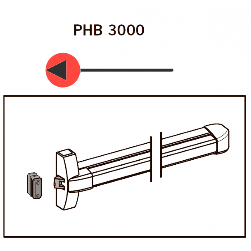 Комплект антипаники PHB 3000 dormakaba с одной точкой запирания - купить в Москве с доставкой