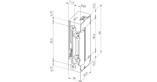 Basic-XS электрозащелка с регулируемым радиусным язычком 24 VDC НЗ для ...