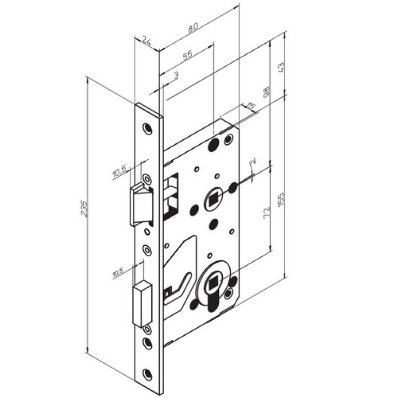 4207 ABLOY симметричный замок для дверей туалетных комнат - купить в Москве