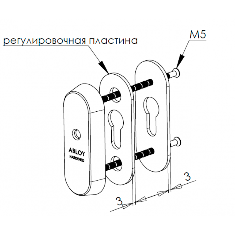 Броненакладка CH102 ABLOY для узкопрофильных дверей - купить в Москве с ...