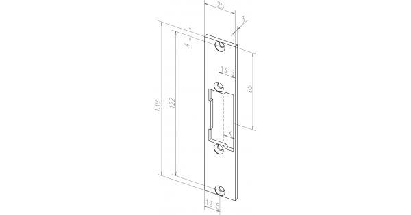 68835-01 effeff ASSA ABLOY плоская запорная планка, прямоугольная, без ...