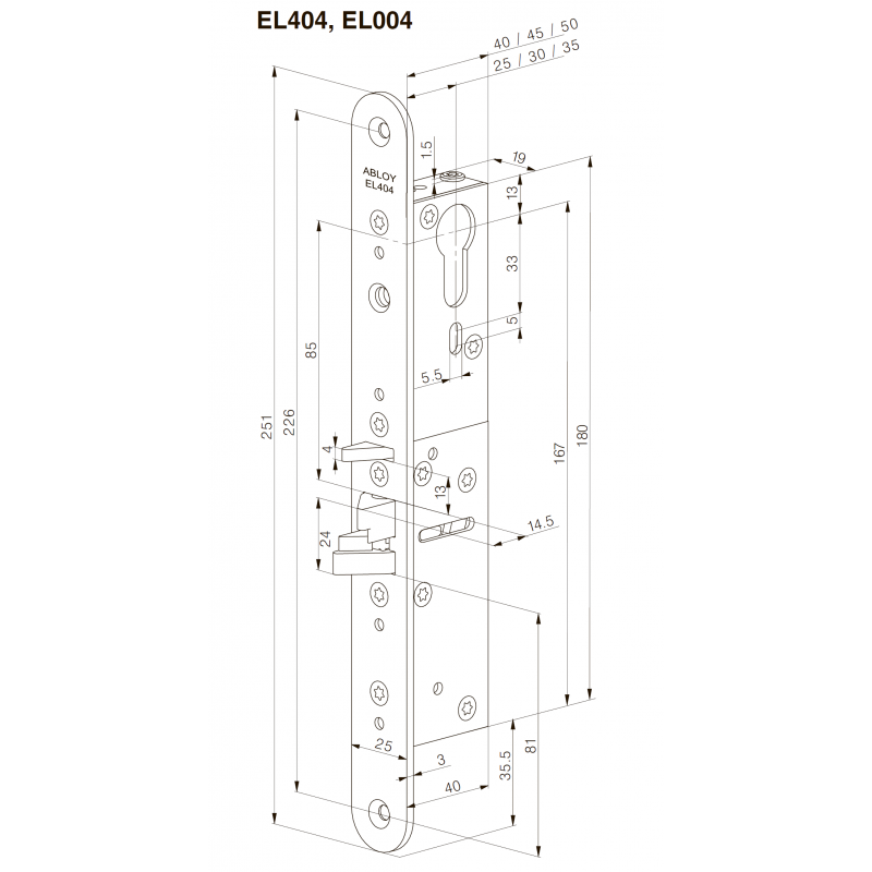 EL404 ABLOY электромеханический замок для узкопрофильных дверей ...