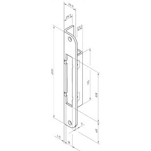 Ответная планка 0079 ABLOY для замков LC200, LC202, LC203, LC205, LC206 ...